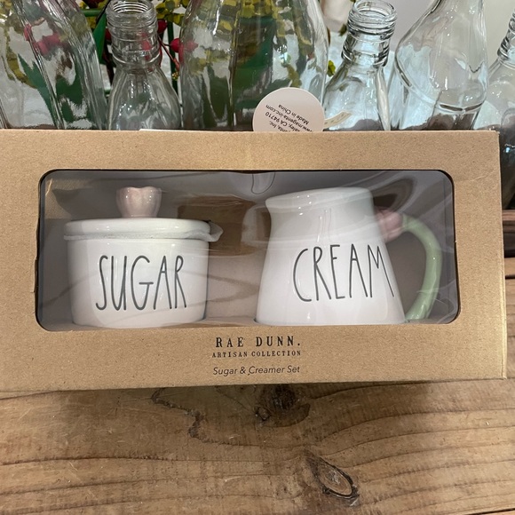 Rae Dunn | Dining | New Rae Dunn Sugar And Creamer W Floral Accents Set ...